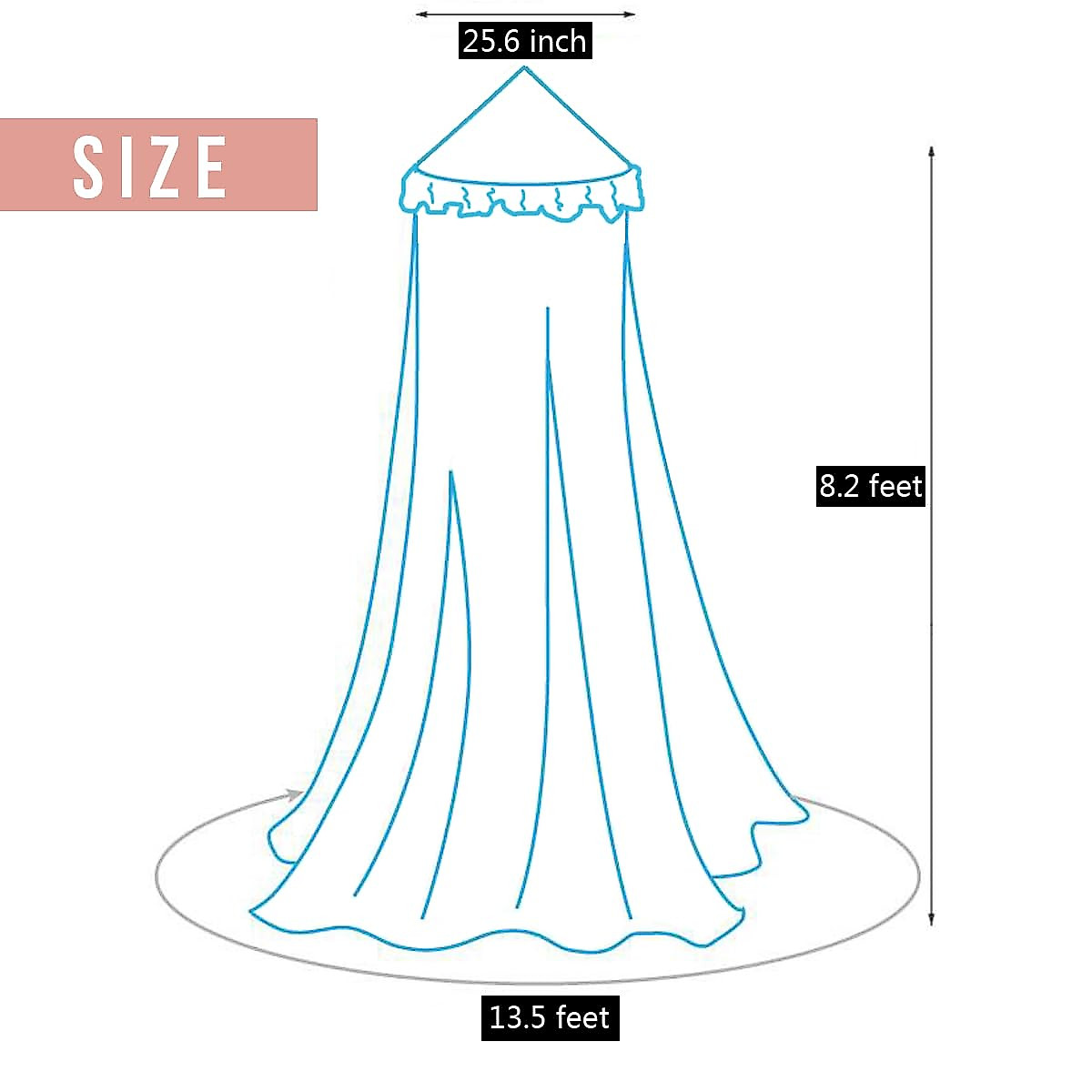 Kertnic Decor Canopy for Kids Bed, Soft Smooth Playing Tent Canopy Girls Room Decoration Princess Castle, Dreamy Mosquito Net Bedding, Children Reading Nook Canopies in Home (Green)