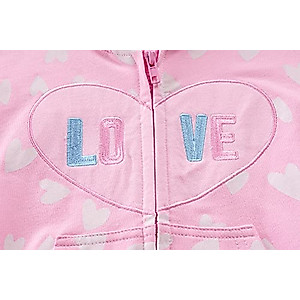 Little Hand Toddler Girls Hoodie Love Heart Valentine's Day Sweatshirts Long Sleeve Hooded Shirts for Kids 5t