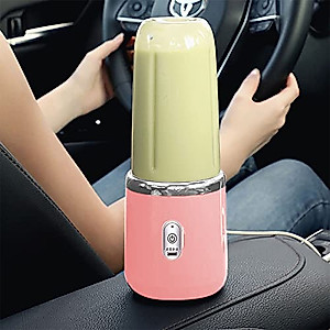 Portable Blender,USB Rechargeable Mini Personal Blender for Shakes and Smoothies,Electric Fruit Veggie Juicer with 2pcs Travel Juicer Cup,Pink