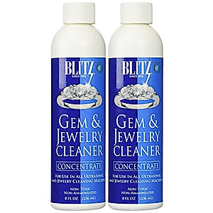 Blitz 653 Gem & Jewelry Non-Toxic Cleaner Concentrate for use in Cleaning Machines, 8 Ounces, 2-Pack