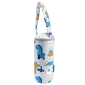 LNQ LUNIQI Insulated Baby Bottle Bags with Carrying Handle -Portable Travel Baby Feeding Bottle Bag to Keep Milk Warm Thermal Insulated Bottle Bag for Newborn Toddler (Grey)