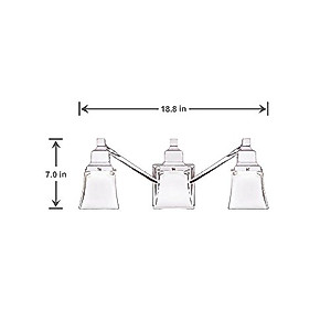 Hampton Bay 3-Light Chrome Vanity Light with Etched Glass Shades