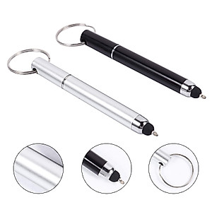 Hemobllo Black Pens Ballpoint Mini Stylus Pen with Keyring Capacitive Stylus Pen Keychain Stylus Tablet Pen for Signature Portable Touch Screen 12pcs Pens Ballpoint
