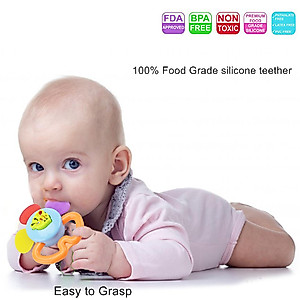 Baby Teething Toys Rattle Set Baby Remote Control Toy Game Control Teether for Infant Toddler 0-12 Months, Newborn Birthday and Baby Shower Gifts for Boys and Girls