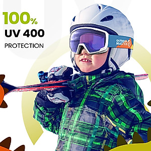 OutdoorMaster Kids Ski Goggles, Snowboard Goggles - Snow Goggles for Kids,Youth with Anti-Fog 100% UV Protection Spherical Lens - Bluebird Day