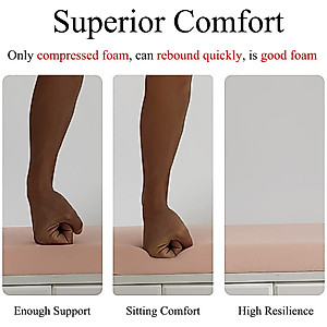 MICUSHION Piano Bench Cushion for Indoor Shoe Storage Non Slip Picnic Bench Pad for Kitchen Dining Table Seat 30 inch x 14, Light Brown