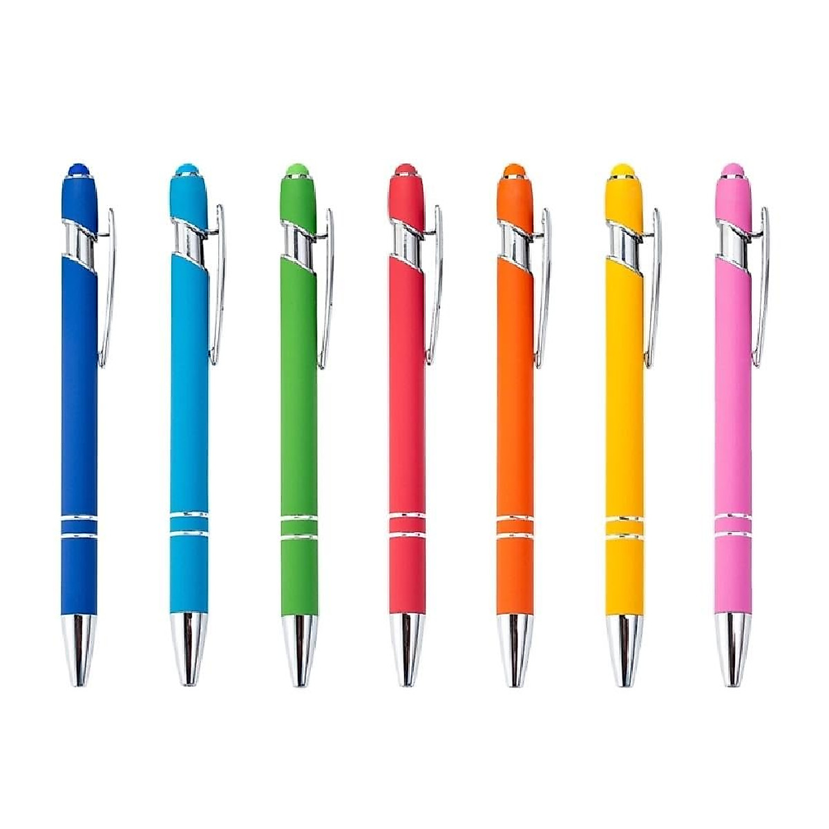 Stylus Tip Ballpoint Pens 7 Pieces 1.0mm Retractable Ball Point Pen Medium Point Smooth Writing Pen Black Metal Pen Stylus Tip Ballpoint Pens Retractable Ball Point Pen Medium Point Smooth Pen