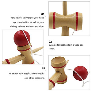 BESPORTBLE Wooden Tribute Kendama Toy Japanese Cup and Ball Catch Kadoma Game Ball in Cup Game Hand Eye Coordination Ball Catching Cup 2pcs