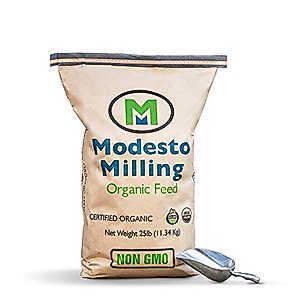 Modesto Milling Organic, Non-GMO Layer Crumbles for Chickens, Formulated Without Soy, 25lbs; Item# 973