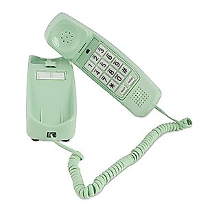 Land Line Telephones for Home - Corded, Easy-to-Use Big Button Telephone for Home Office, Seniors, and House Phone; Analog Desk Phone with Vintage Wall Phone Design - Home Phone, Earth Day Green