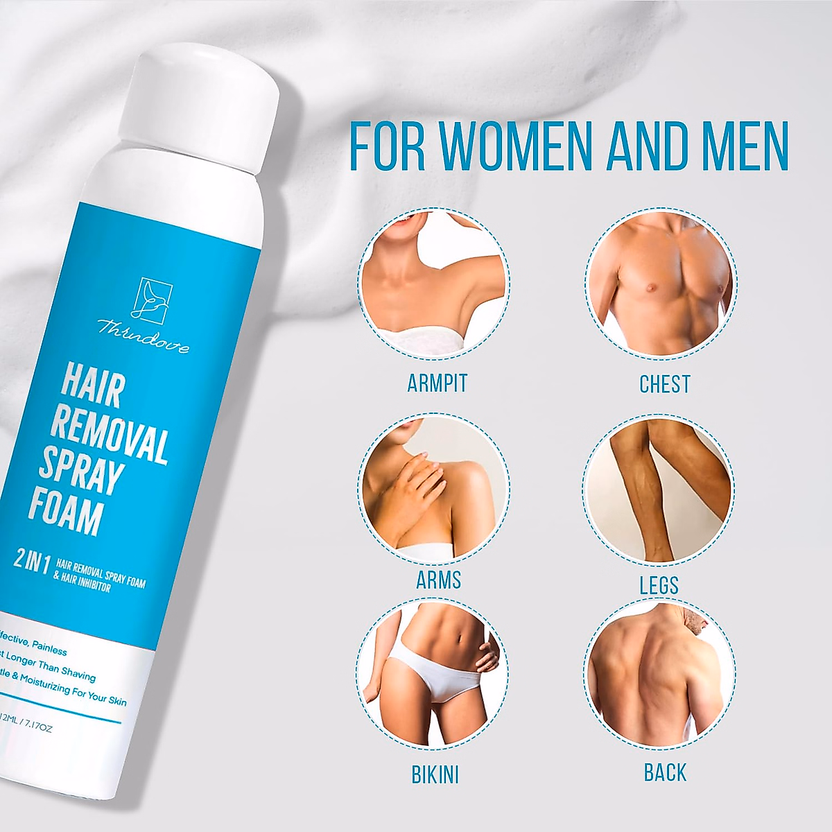 Hair Removal Spray Foam, Hair Removal Cream for Women and Men, Hair Removal Cream for Pubic Hair, Bikini Hair Removal Cream, Depilatory Cream, Body Cream for Hair Removal, Hair Removal Cream for Women