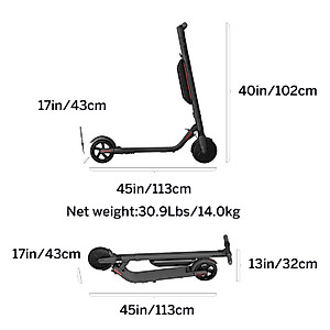 Segway Ninebot ES4 Electric KickScooter- 300W Motor, 28 Miles Range & 19MPH, 8" Solid Non-Pneumatic Tires, Dual Brakes, External Battery, Commuter Scooter for Adults & Teens, Large