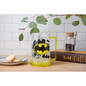 Silver Buffalo DC Comics Batman Logos Freeze Gel Mug Drinking Stein, 16 Oz