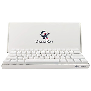 GK GAMAKAY MK61 RGB Pudding Keyboard, 61 Keys Gateron Optical Switch PBT Pudding Keycaps, Hot Swap Backlit Ultra-Compact Wired Gaming Keyboard for Windows Mac PC Gamers (Yellow Switch V2, White)