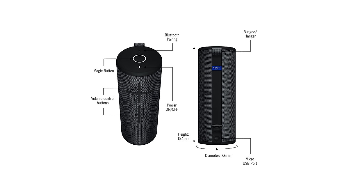 Ultimate Ears BOOM 3 Waterproof Bluetooth Speaker - Night Black