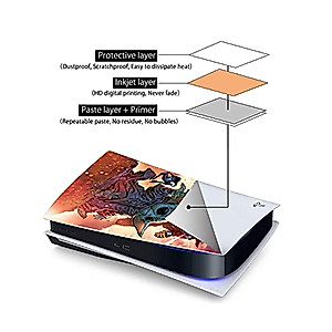PEYANZ Ｐ.S.5 Skin for Console(Disk Edition) and Controllers Vinyl Sticker, Durable, Scratch Resistant, Bubble-Free