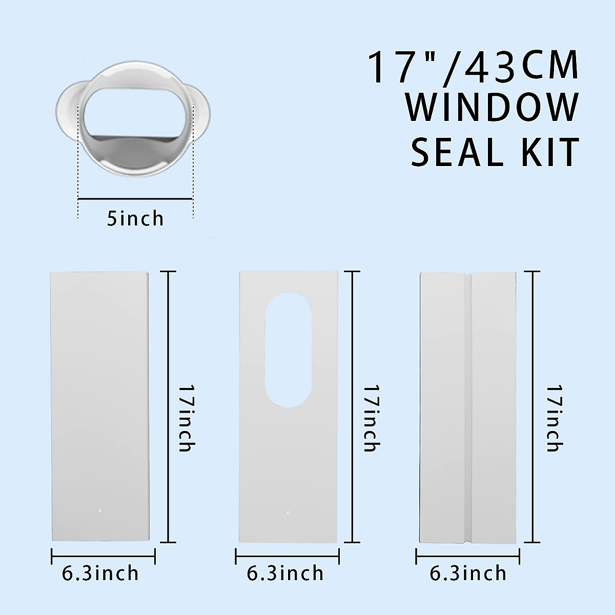 GOZFLVT Portable Air Conditioner Window Vent Kit,Sliding Window Vent Air Conditioner Suitable for Air Conditioner Hose with 5.1 Inches/13cm