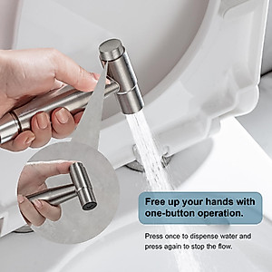 New Version Handheld Bidet Toilet Sprayer Head, Stainless Steel Bidet Sprayer, Diaper Cloth Bathroom Sprayer, Bidet Sprayer Head for Toilet or Kitchen Cleaning - Brushed Nickel