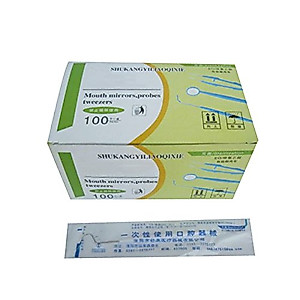 100pcs Sterilized Disposable Dental Probe Double Ends Explorer Plastic Handle Dental Mouth Examination Probe