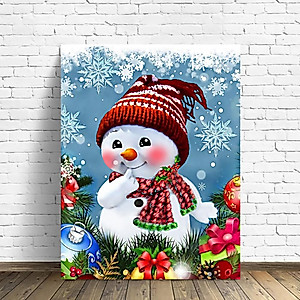 Suyaloo Snowman Diamond Painting Kits for Adults - 5D Diamond Art Kits for Adults Kids Beginner,DIY Christmas Round Full Drill Paintings with Diamonds Gem Art for Adults Home Wall Decor 11.8x15.7inch