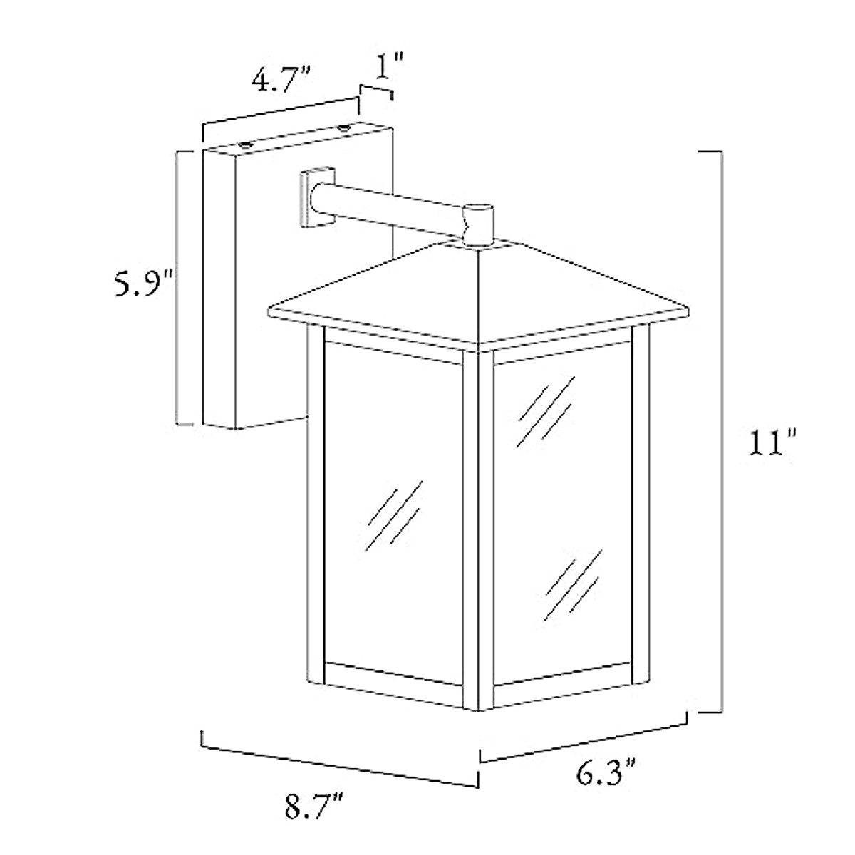Black Outdoor Wall Lights, Farmhouse Exterior Wall Sconces Light Fixture with Clear Glass, Modern Square Waterproof Lanterns for Front Door, Entry, Porch, Patio, and Gazebo