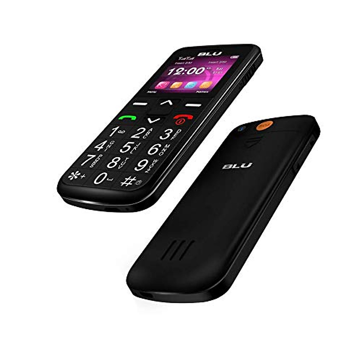 BLU Joy 3G 1.8" J090 GSM Unlocked 3G Dual Sim Keyboard Flashlight Cellphone W/SOS Button (Black)