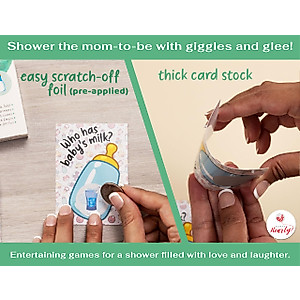 Party Hearty Baby Shower Games for Boy, 40 Emoji Scratch Off Lottery Tickets, Baby Games Ideas, Scratch Off Game, Blue