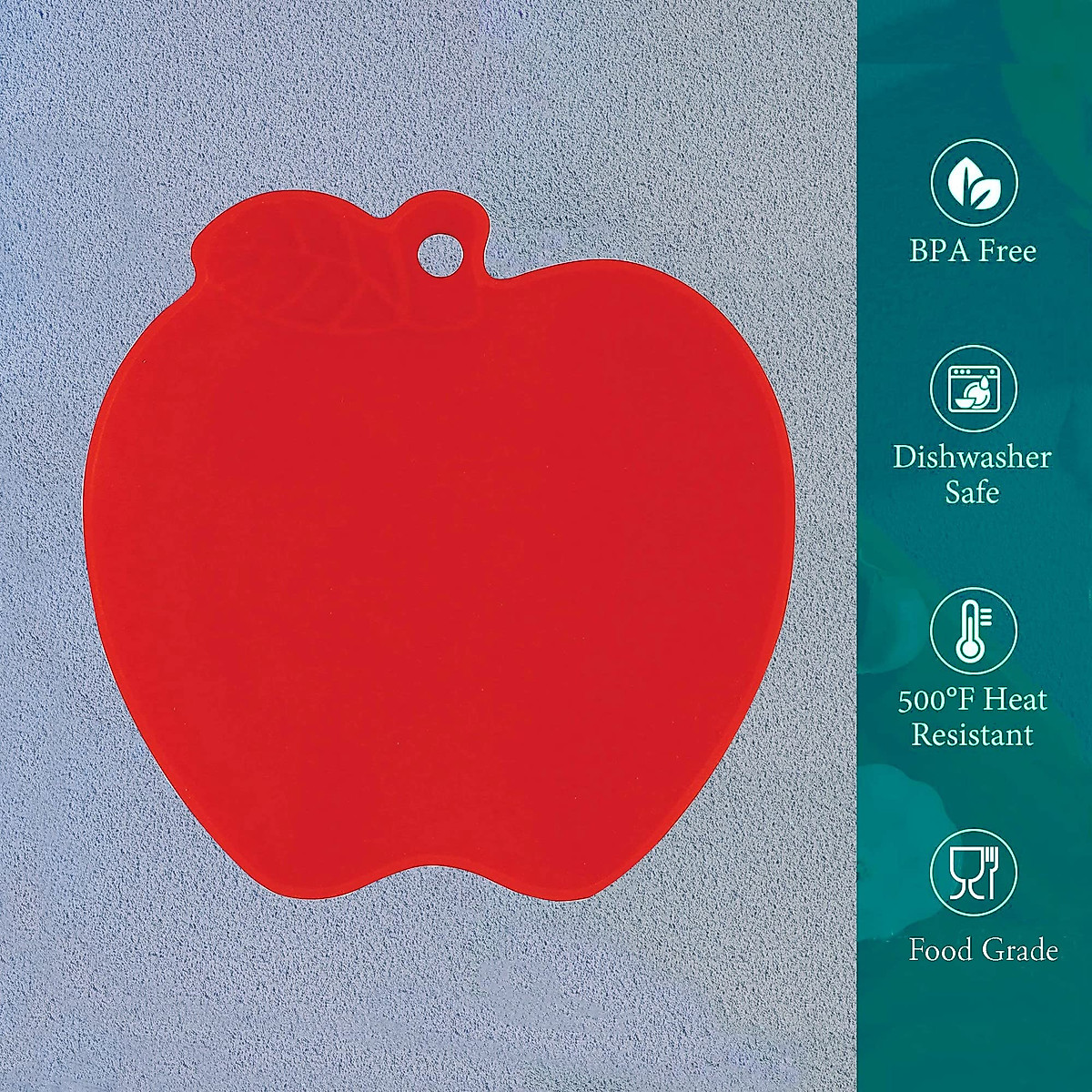 UPware Apple Shaped Spoon Rest Anti-Slip Durable Reusable Silicone Spoon Holder Kitchen Utensil Holders for Kitchen Counter Dining Table