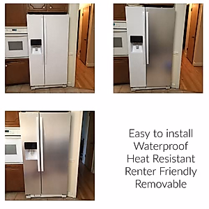 Stainless Steel Contact Vinyl Paper Peel and Stick Wrap Overlay Covering for Kitchen Appliances Dishwasher Fridge Oven 36" x 36" Fix Repair or Update (Trimmable) Waterproof, Scratchproof, Thick