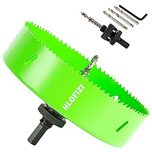 HLOFIZI 6-1/4 Hole Saw 6.25 Bit HSS Bi-Metal Cutter for Wood Metal Drywall Sheetrock Plastic with 1.5 Inch Deep