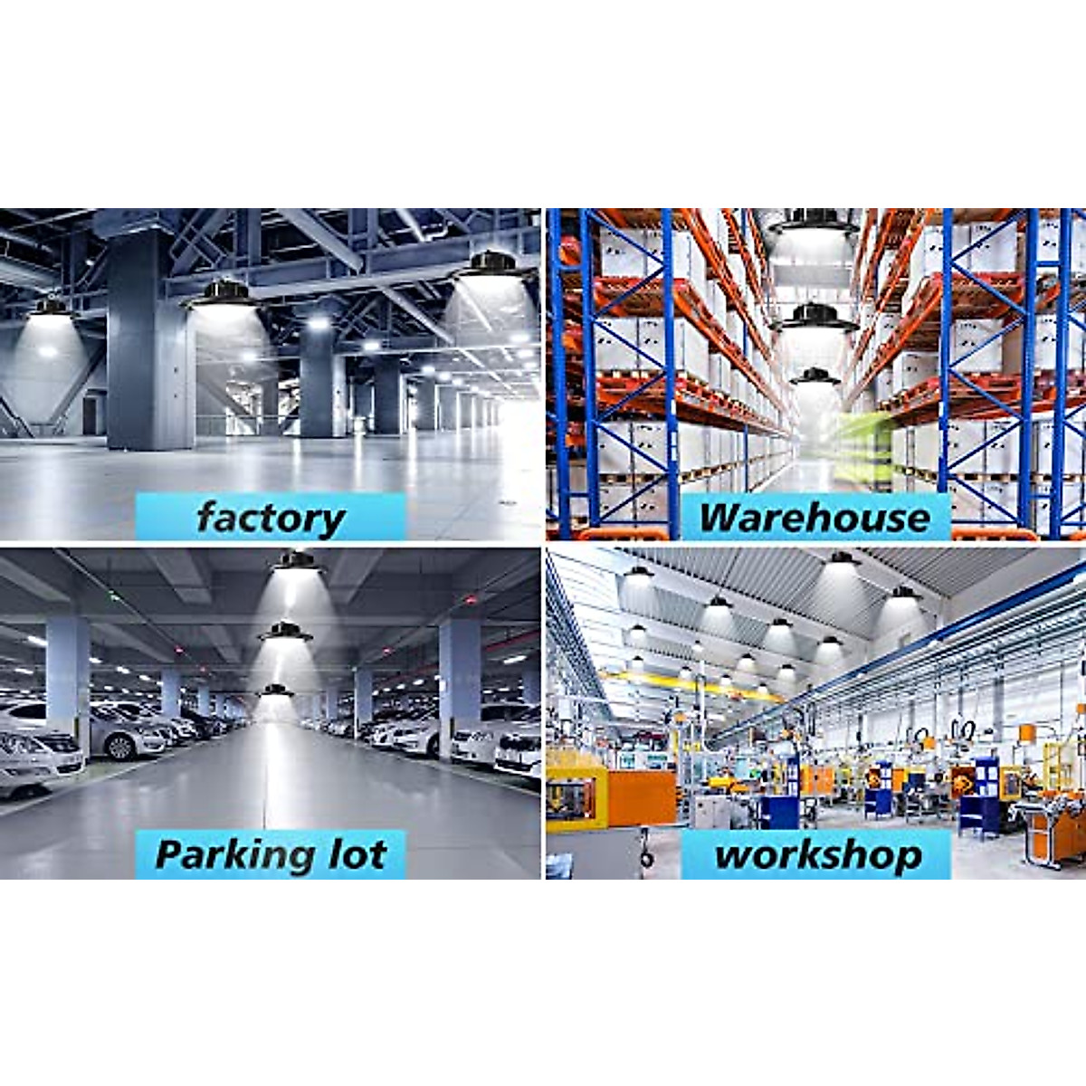 UFO LED High Bay Light Fixtures 150W,21000LM,5000K,LED Shop Light UL 5' Cable with US Plug,Commercial Light for Warehouse Workshop Garages Gym Area Lighting