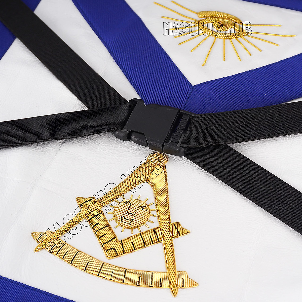 Masonic Hand Embroidered Past Master Masonic Apron carrying Case with Handle [BLACK]