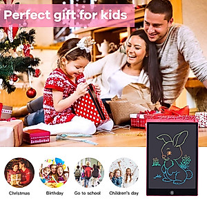 LCD Writing Tablet for Kids, 12 Inch Colorful Doodle Board Toddler Learning Toys, Christmas Birthday Gift for 3 4 5 6 7 8 9 Years Old Girls Boy