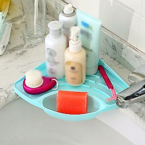 NPLE--Bathroom Kitchen Tool Sink Corner Storage Rack Sponge Holder Wall Suction Cup