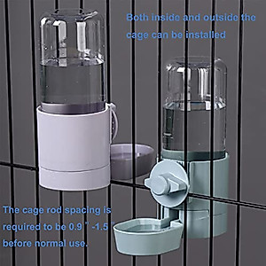 Rabbit Water Bottle 17 OZ Bunny Hanging Water Fountain Automatic Guinea Pig Water Dispenser No Leak Drinking Feeder for Bunny Chinchilla Hamsters Cat Dog Small Animals (Blue)