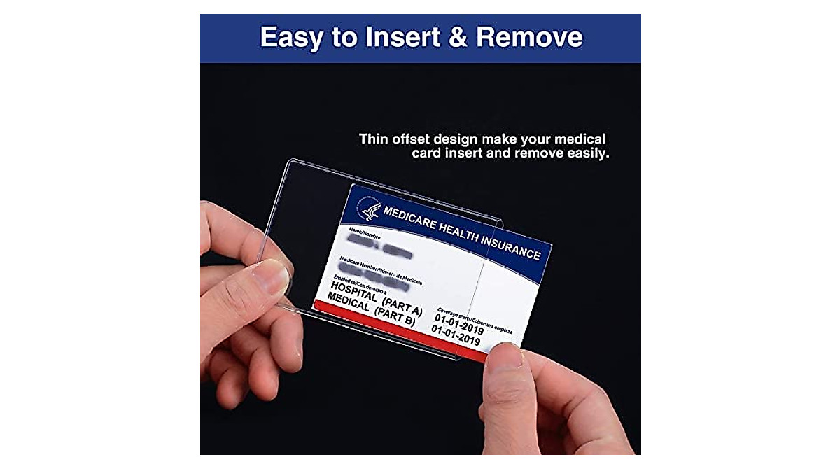 Sooez 10 Pack 12Mil Medicare Card Protector Sleeves