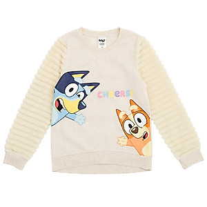 Bluey Bingo Toddler Girls Fleece Fur Sweatshirt White 4T