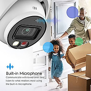 Amcrest AI Turret IP PoE Camera w/ 49ft Nightvision, Security IP Camera Outdoor, Built-in Microphone, Human & Vehicle Detection, Active Deterrent, 129° FOV, 5MP@20fps IP5M-T1277EW-AI