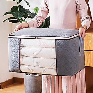 Clothes Storage Bag foldable Linen Zippered Storage Bag for Closet, Pillow, Clothes, Bag Storage Containers