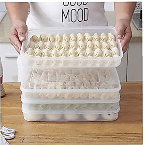 Angoter 2pcs Food-Grade Pp Dumpling Eggs Pastries Fish Refrigerator Large Storage Box Case Container Cakes Food Container 35 * 25* Cm