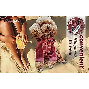 DeerBAO Puppy Plaid Hoodie pet Clothing cat Hoodie Fashionable and Cute for Small Dogs Small Cats (Small)