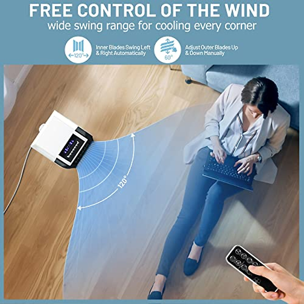 PETSITE Evaporative Air Cooler, 3-IN-1 Portable Air Cooler with Remote Control, 7.5-Hour Timer, 3 Modes, 3 Speeds, 2 Ice Packs, Swamp Cooler Air Conditioner for Bedroom, Home Office Dorms