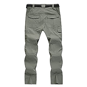 WENRONSTA Men's Hiking Work Cargo Pants Quick-Dry Lightweight Waterproof 6 Pockets Outdoor Mountain Fishing Camping Pants Sage Green M