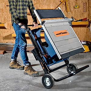 WORKESS Portable Table Saw Stand, 330 Lbs Load Capacity Rolling Foldable Table Saw Table with 8 Inch Wheels, Heavy Duty Construction for Easy Storage, Universal for Most Brands of Table Saws