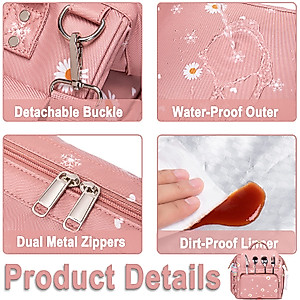 Weitars Lunch Bag for Women,Floral Insulated Lunch Box Lunch Tote,Wide-Open Lunch Purse with Removable Shoulder Strap,Lunchbag for Work Picnic Hiking