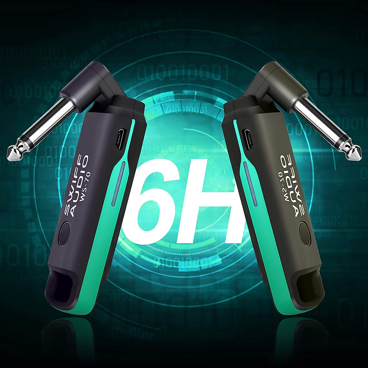 Kapama Imports SWIFF WS-70 Guitar Wireless Transmitter and Receiver – Guitar Wireless System – Low-Latency and High Audio Reproduction – Guitar Microphone with Built-in Rechargeable Lithium Battery