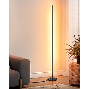 DEWENWILS LED Corner Floor Lamp, 57.5" Minimalist Dimmable Light, Standing Tall Lamp for Living Room, Bedroom, Office, 3000K Warm White Light (Black)