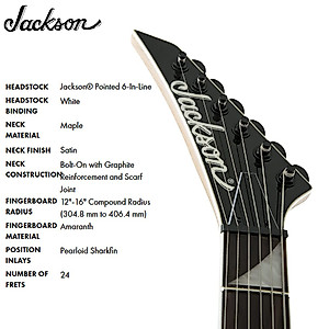 Jackson JS Series 6-String Dinky Arch Top JS22 DKA LH Electric Guitar with Amaranth Fingerboard and Maple Neck (Gloss Black)