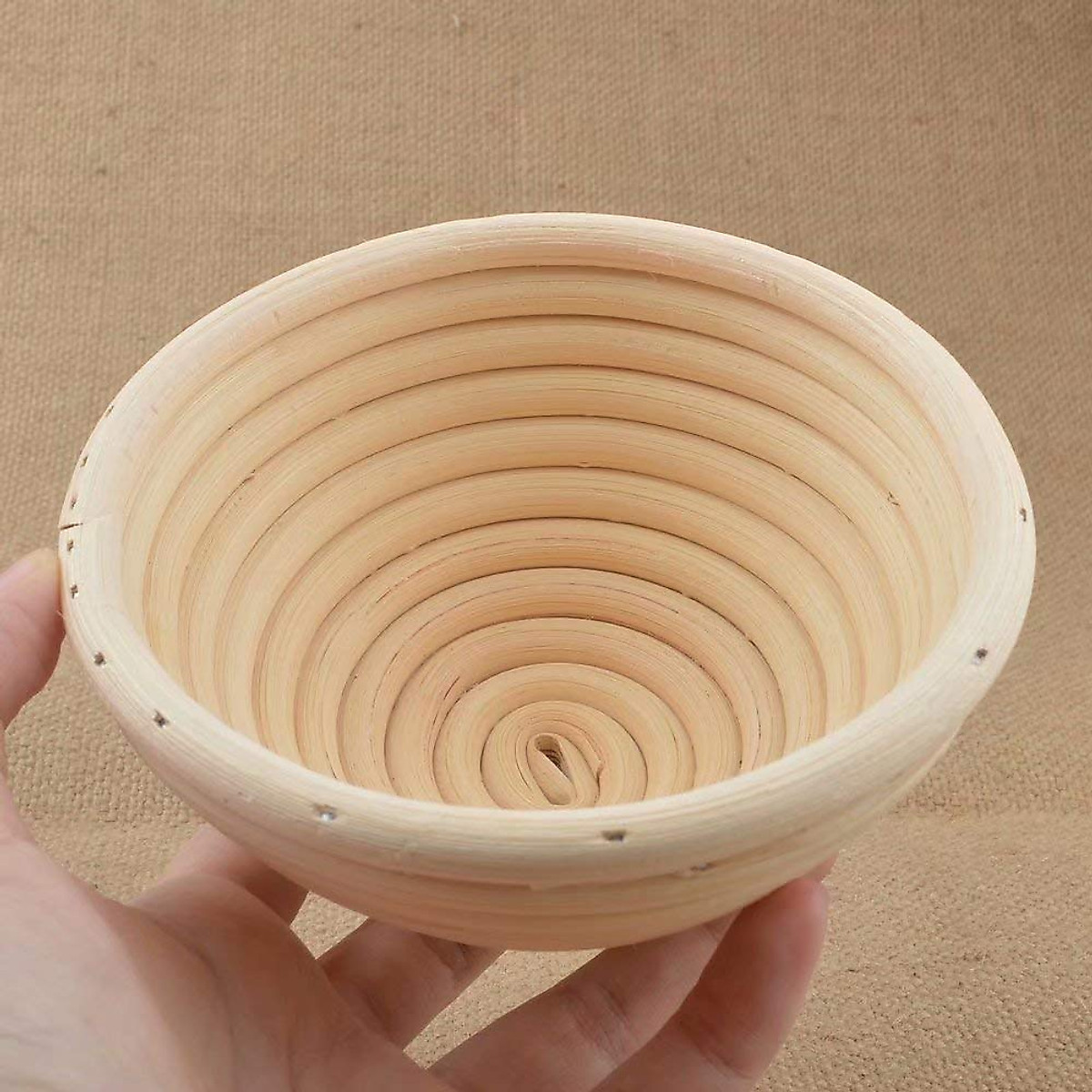 6 pack of 5 inch Sourdough Bread Bakery Basket,Round Bread Banneton Proofing Basket with Linen Liner Cloth, Brotform Dough Rising Rattan Handmade Rattan Bowl for Professional & Home Bakers