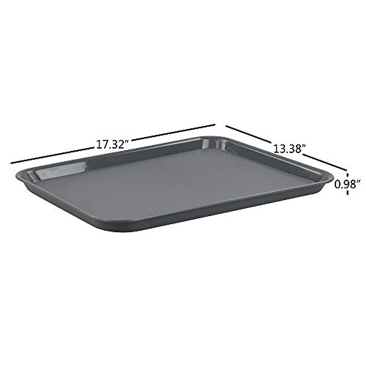 CadineUS 6-Pack Serving Trays, Plastic Fast Food Trays, Grey